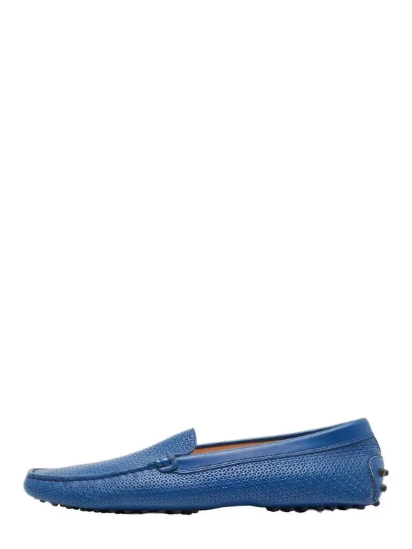 TOD'S Vintage Perforated Leather Loafers - Blue