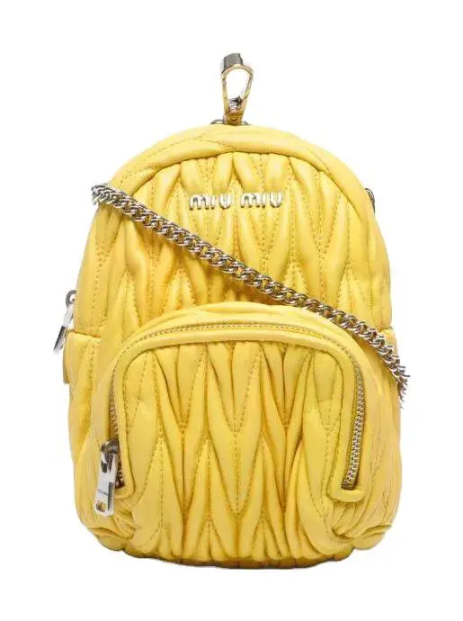 Miu Miu 2000s Matelasse Chain Backpack - Yellow