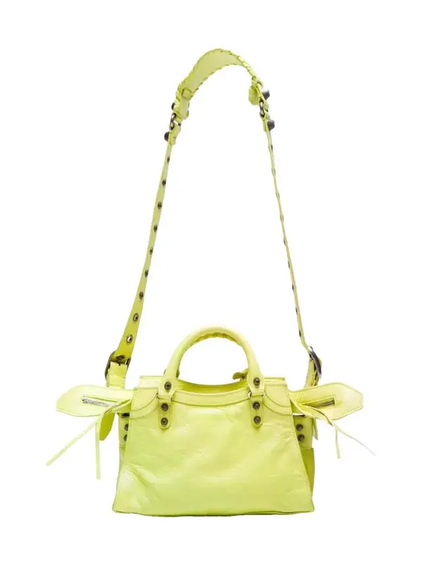 Balenciaga Le Cagole Xs Studs Lambskin Bag - Yellow