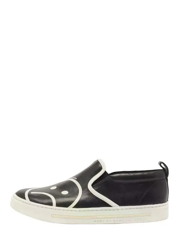 Marc Jacobs Leather Slip-on Sneakers - Black