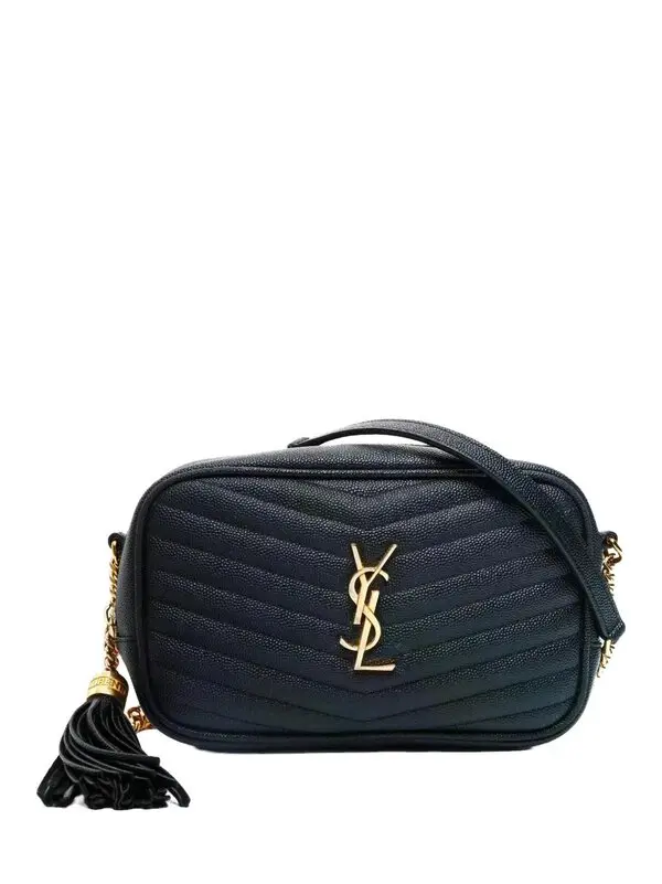 Saint Laurent 2020s Mini Lou Cassandre Tassel Shoulder Bag - Black