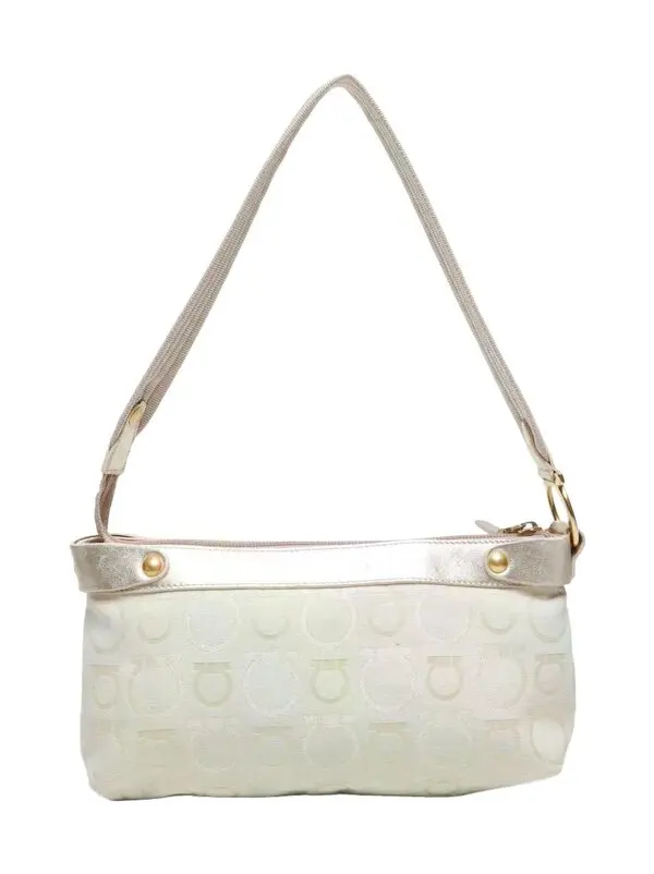 FERRAGAMO 2000s Gancini-pattern Shoulder Bag - Neutrals