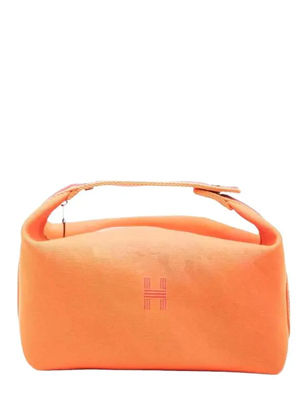 Hermès 2010-2025 Large Toile Bride A Brac Case Vanity Bag - Orange