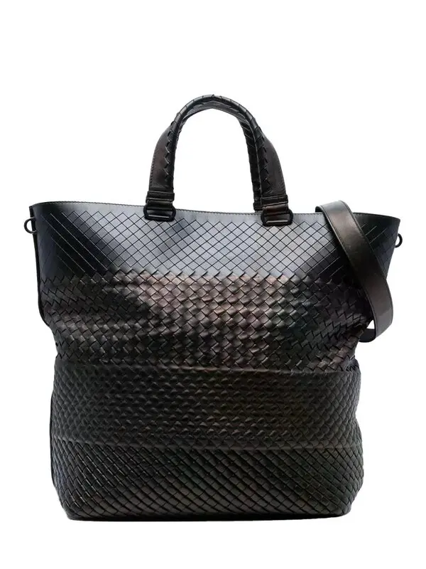 Bottega Veneta Nappa Intrecciato Imperatore Convertible Tote Satchel - Brown