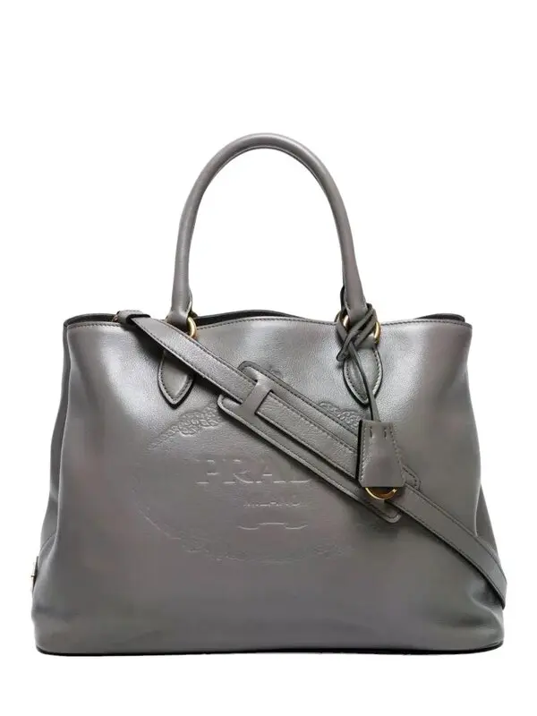 Prada 2011-2022 Logo-embossed Tote Bag - Grey