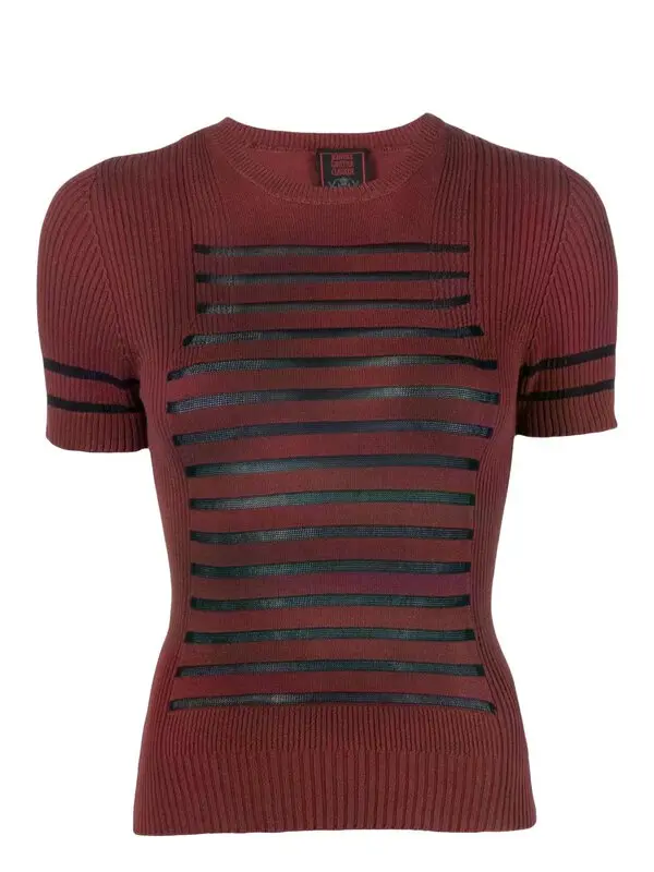 Jean Paul Gaultier 1990s Striped Knitted Top - Red