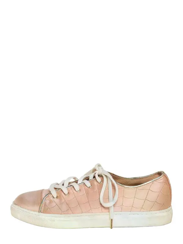 CHARLOTTE OLYMPIA Web-pattern Satin Sneakers - Neutrals