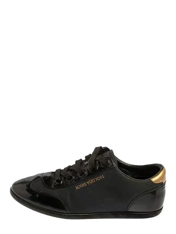 LOUIS VUITTON Leather Lace-up Sneakers - Black
