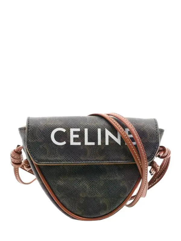 Celine 2010s Logo-print Shoulder Bag - Brown