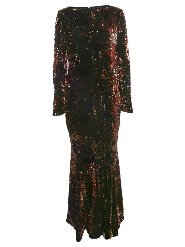 TABITHA SIMMONS Velvet Sequin-embellished Gown - Black