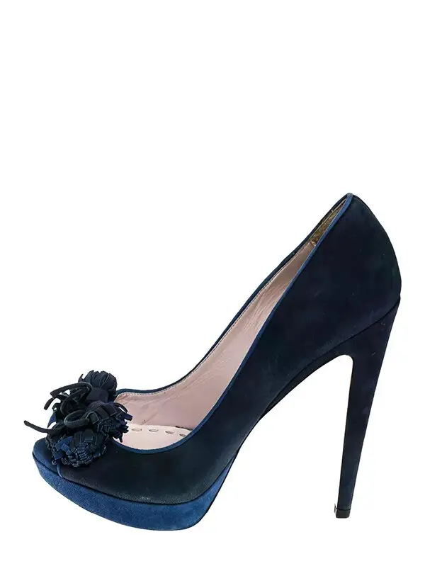 Miu Miu 2023 135mm Tassel Platform Pumps - Blue