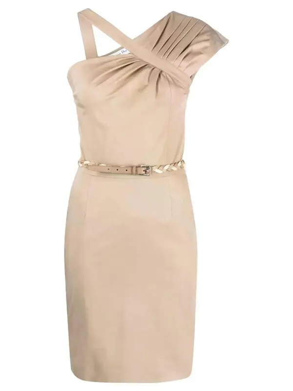 Dior 2010s Pleated Single-shoulder Dress - Neutrals
