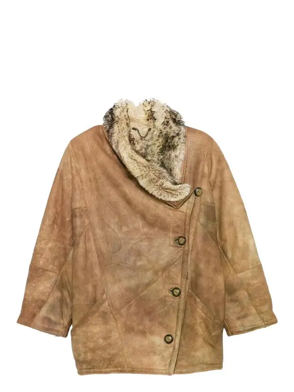 A.N.G.E.L.O. VINTAGE CULT 1980s Fur-trim Coat - Brown
