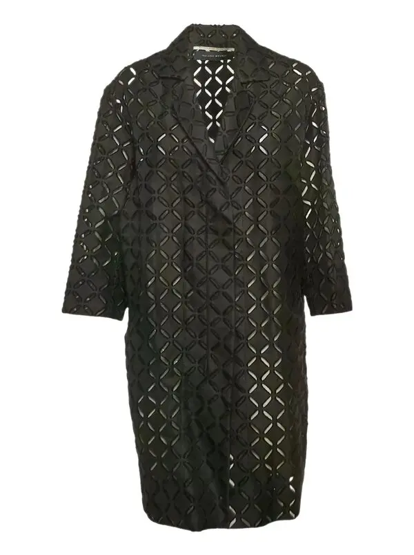 Roland Mouret Eyelet Pattern Coat - Black