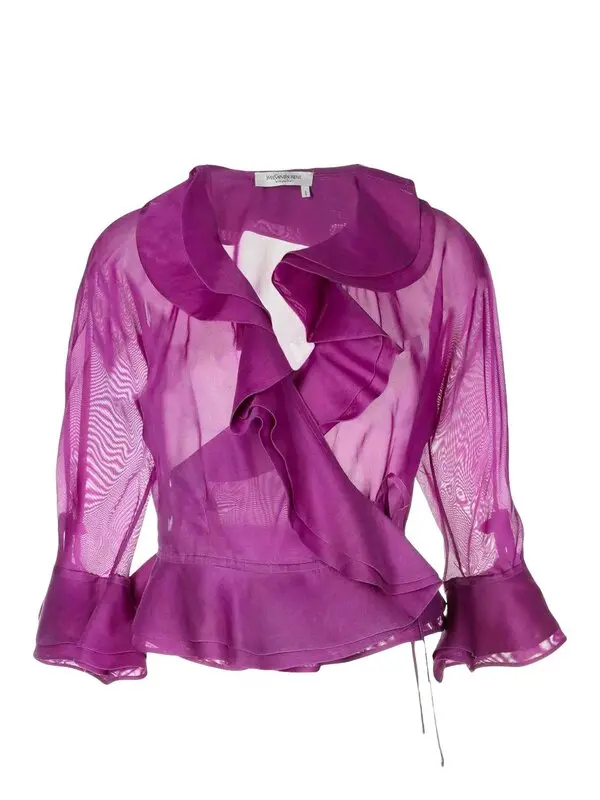 Saint Laurent Draped Blouse - Purple