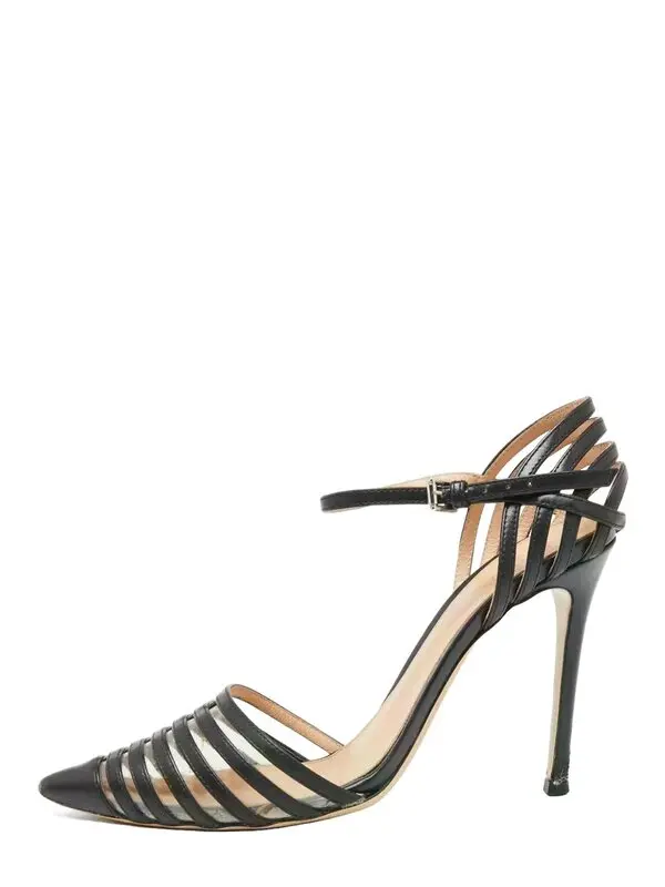 GIANVITO ROSSI 100mm Strappy Leather Pumps - Black