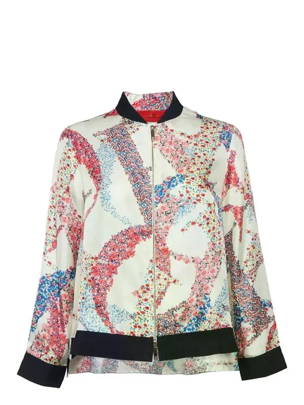 Carolina Herrera Floral-print Zip Jacket - White