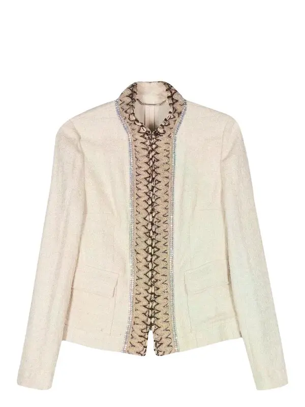 Dolce & Gabbana 2000 Crystal-embellished Tweed Jacket - Neutrals