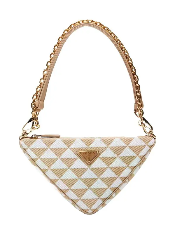 Prada Triangle Shoulder Bag - Neutrals