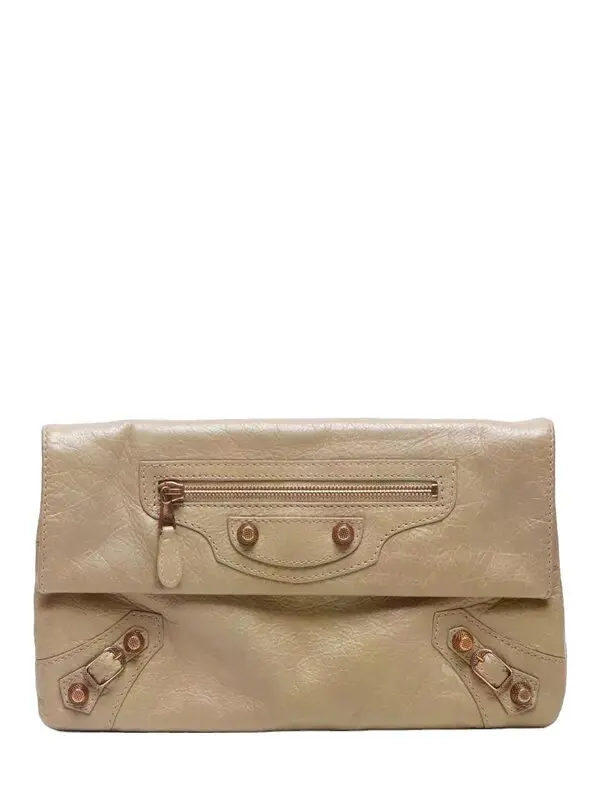 Balenciaga Giant Envelope Leather Clutch Bag - Neutrals