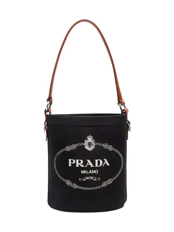 Prada 2020s Canapa Bucket Bag - Black