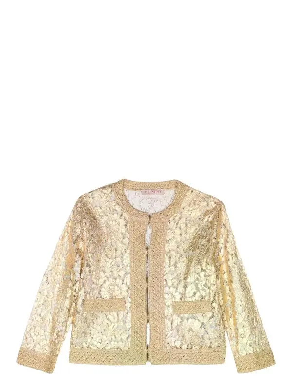 Valentino Garavani Floral-lace Lamé Jacket - Gold