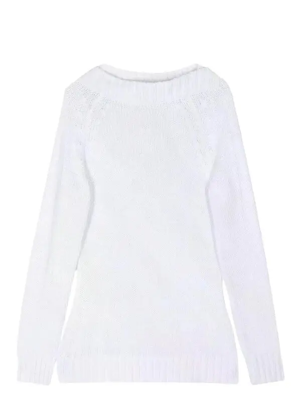 Celine Boat-neck Cotton Jumper - White