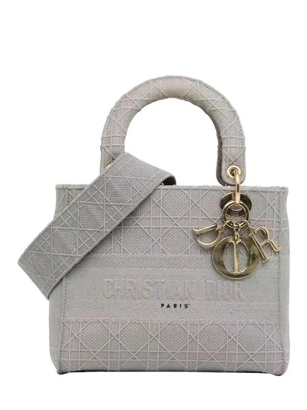 Dior 2020 Medium Lady D-lite Satchel - Grey