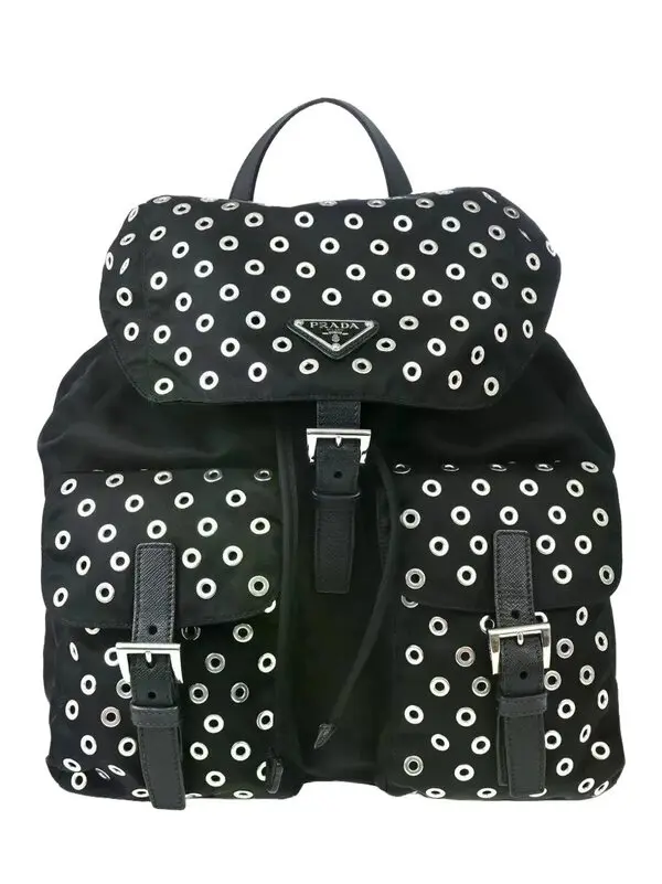 Prada 2010s Triangle-logo Backpack - Black