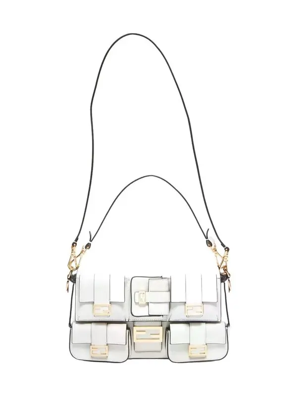 Fendi 2020-2024 Multipocket Baguette Shoulder Bag - White