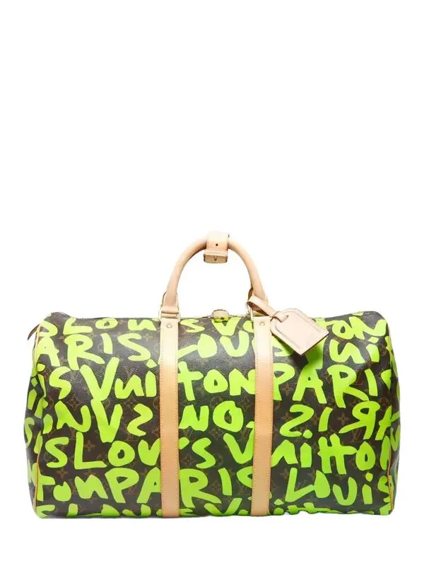 LOUIS VUITTON 2009 Monogram Graffiti Keepall 50 Travel Bag - Green