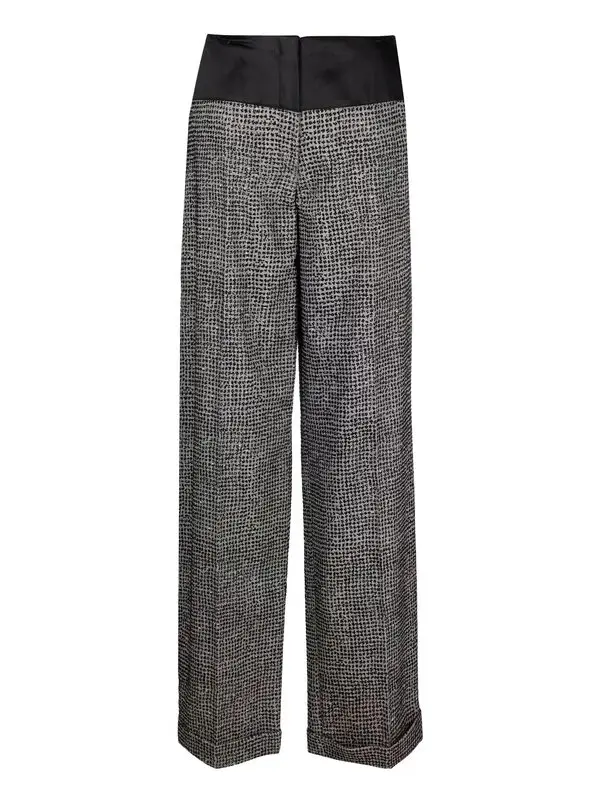 Gianfranco Ferre 1990s Patterned Wide-leg Trousers - Grey