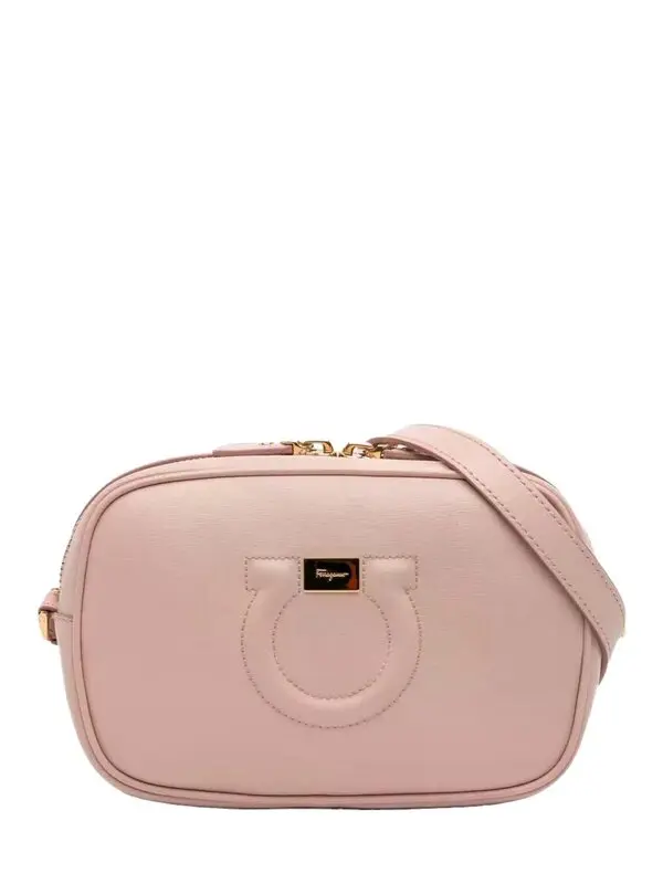 FERRAGAMO Leather Gancini Camera Crossbody Bag - Pink