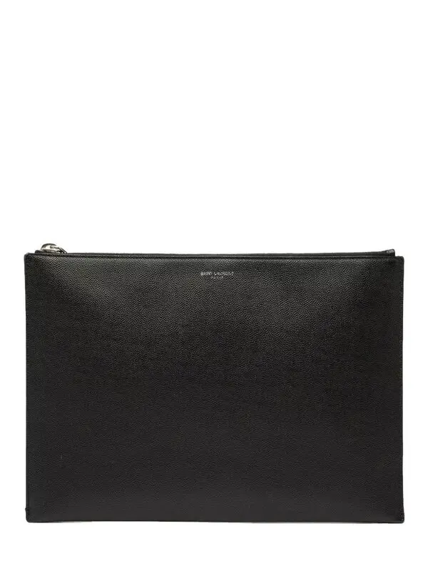 Saint Laurent 2019 Grain De Poudre Zipped Tablet Holder - Black