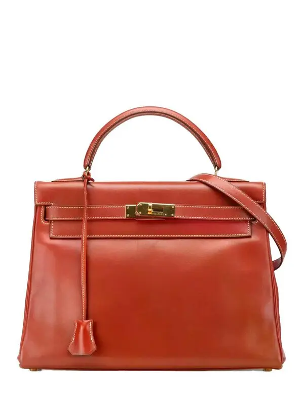 Hermès 1995 Box Calf Kelly Retourne 32 Satchel - Red
