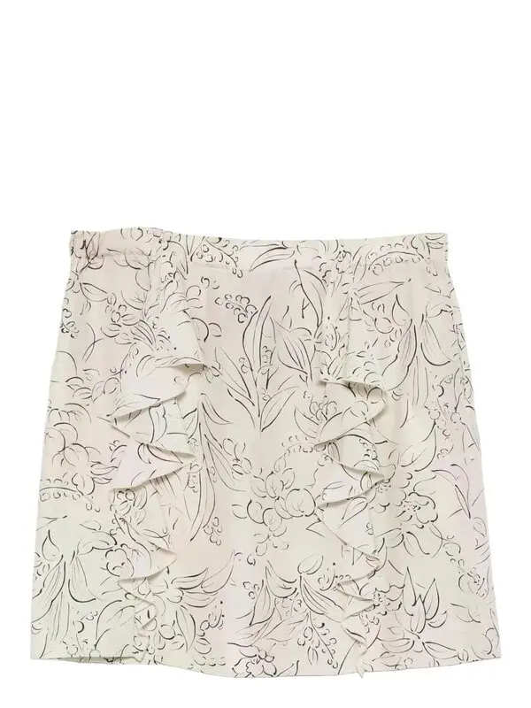 Marni 2010s Silk Skirt - Neutrals