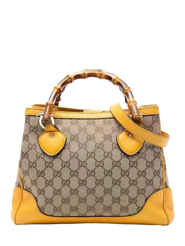 Gucci Gg Canvas Diana Bamboo Top Handle Satchel - Brown