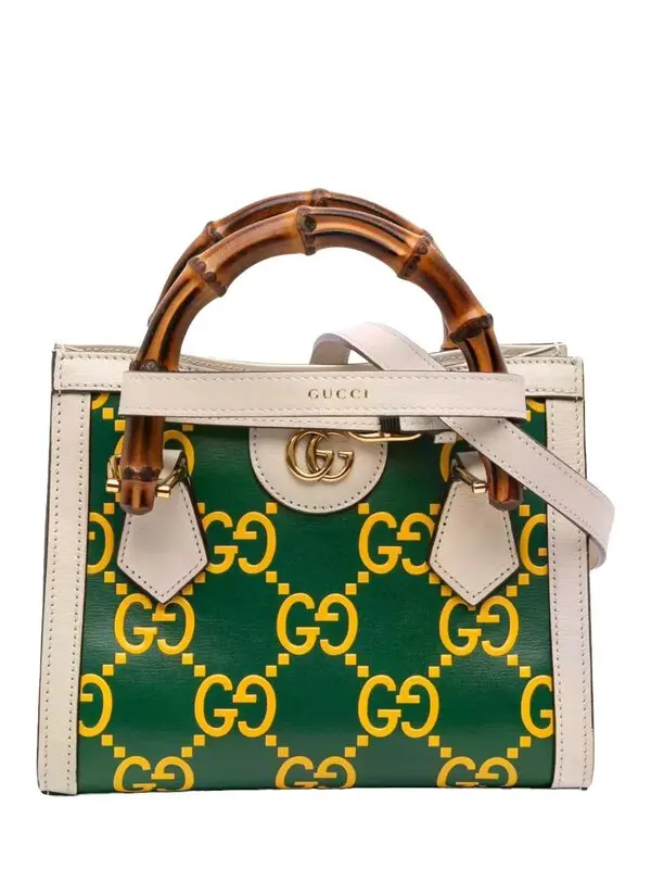 Gucci Leather Bamboo Diana Mini Satchel - Green