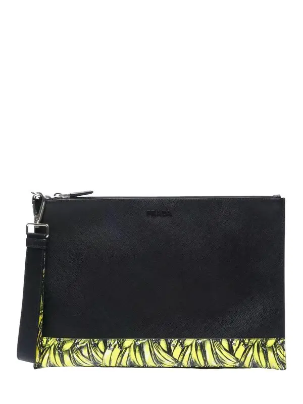 Prada 2020 Banana-print Clutch Bag - Black