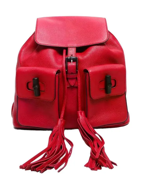 Gucci 2000-2015 Bamboo Backpack - Red