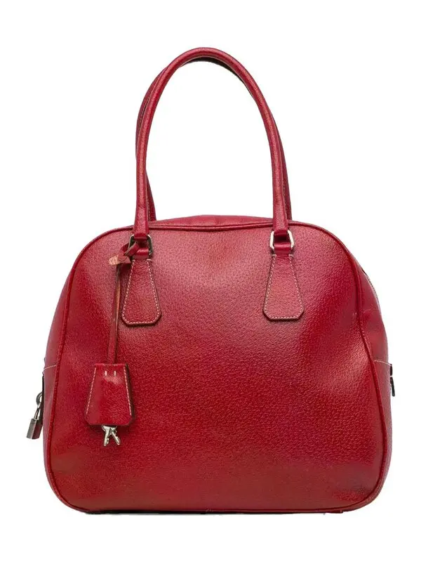 Prada Cinghiale Bauletto Handbag - Red