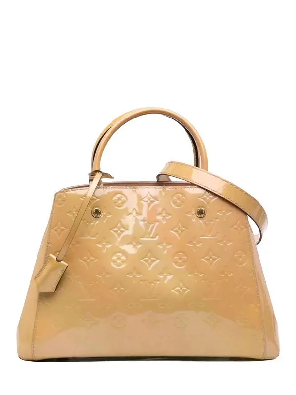 LOUIS VUITTON 2015 Monogram Vernis Montaigne Mm Satchel - Brown