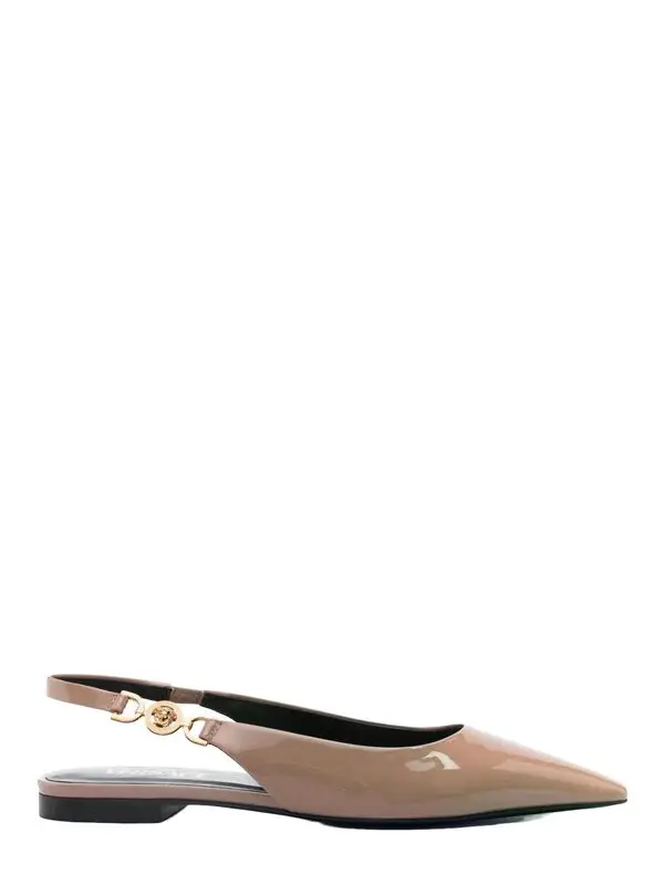 Versace Medusa Plaque Ballet Flats - Brown