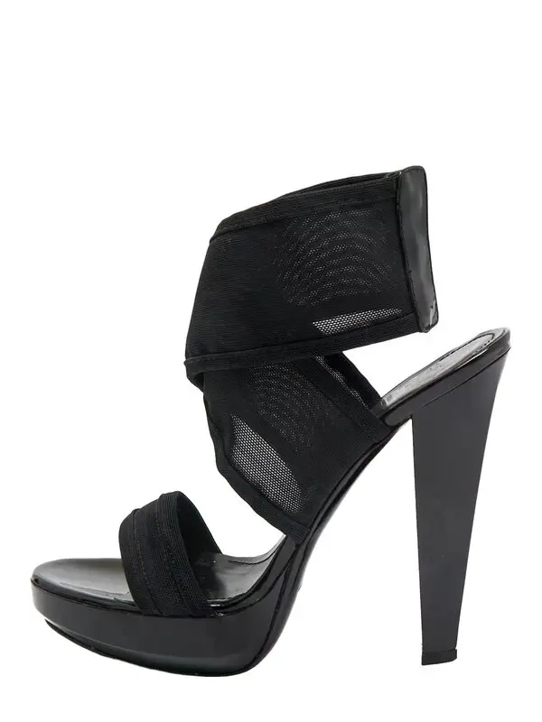 Fendi 80mm Leather Heeled Sandals - Black