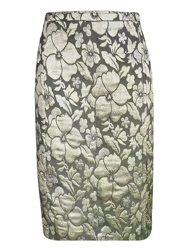 Miu Miu Floral Jacquard Skirt - Grey