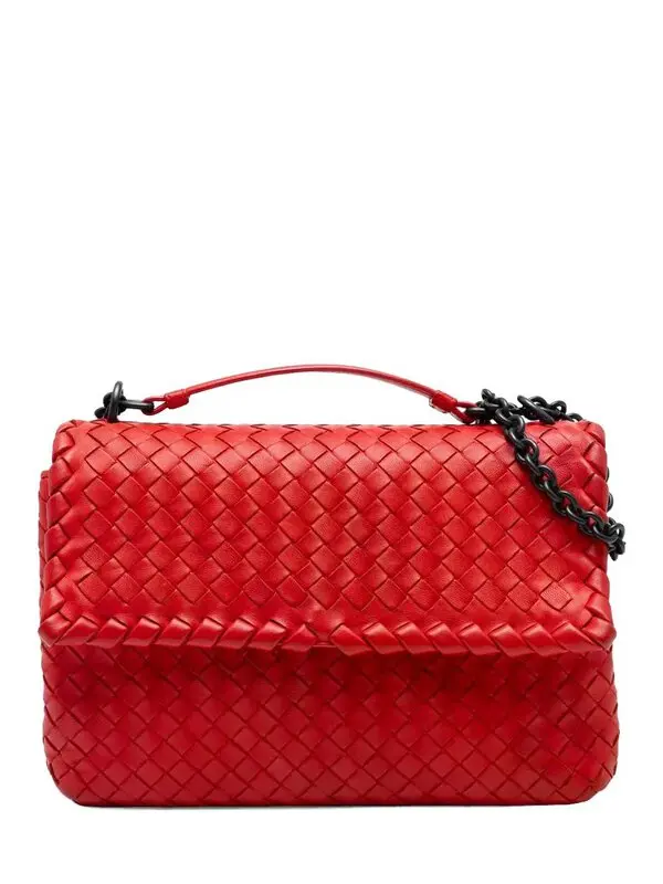 Bottega Veneta Small Nappa Intrecciato Olimpia Shoulder Bag - Red