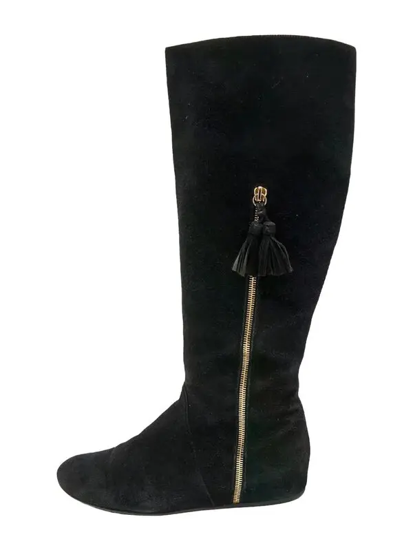 STUART WEITZMAN Tassel-detail Suede Boots - Black