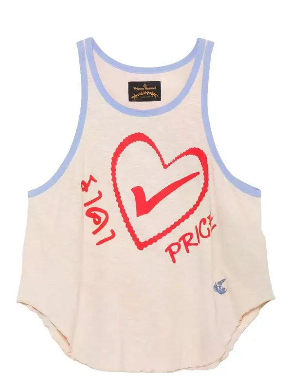 VIVIENNE WESTWOOD Heart-print Tank Top - Neutrals