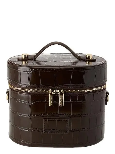 ETOILE COLLECTIVE Oval Toiletry Case - Espresso Croc