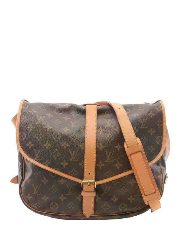 LOUIS VUITTON Saumur 35 Monogram Buckle Shoulder Bag - Brown